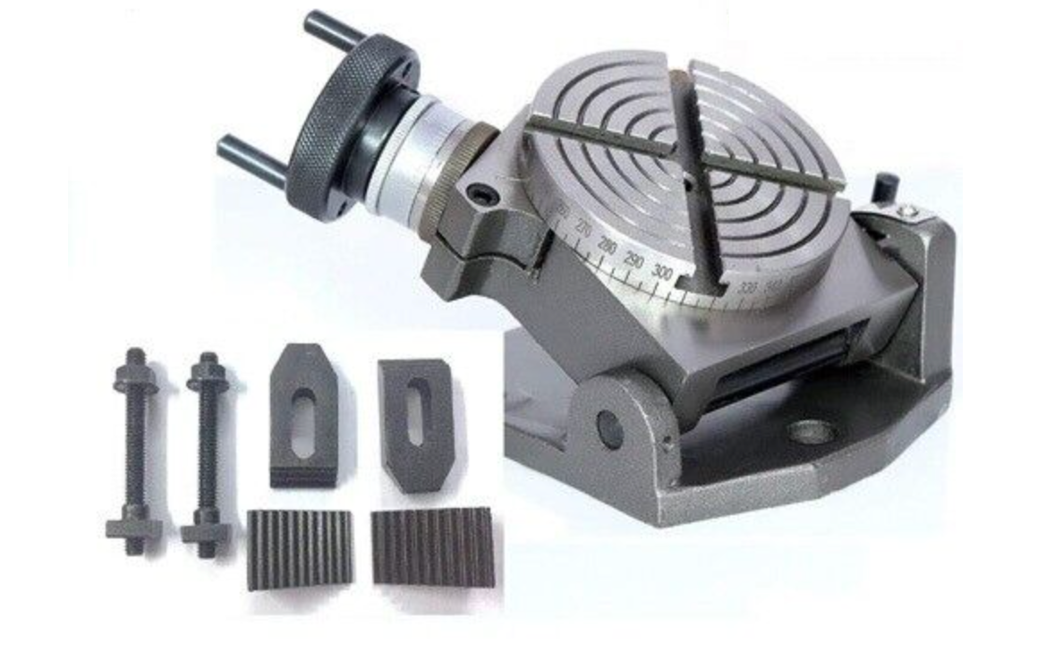 Tilting Rotary Table 4" Inch with M6 Clamping Kit Lathe Milling Machin ...